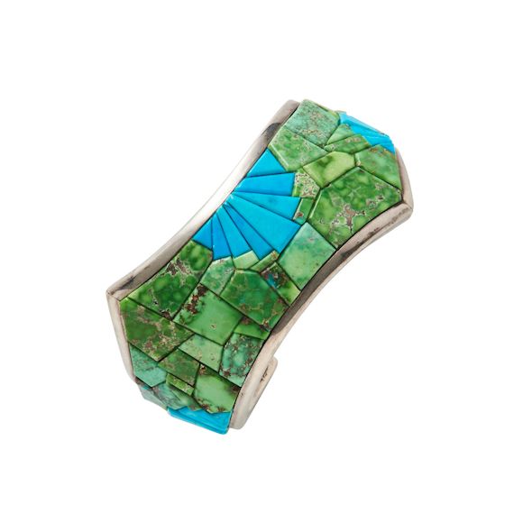 Bonhams Skinner : Na Na Ping silver mosaic bracelet Na Na Ping inner ...