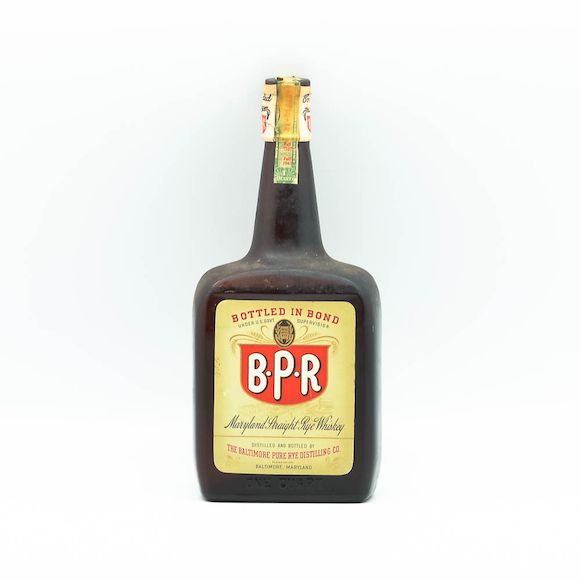 Bonhams Skinner : BPR Maryland Straight Rye Whiskey 1937, 1 quart bottle