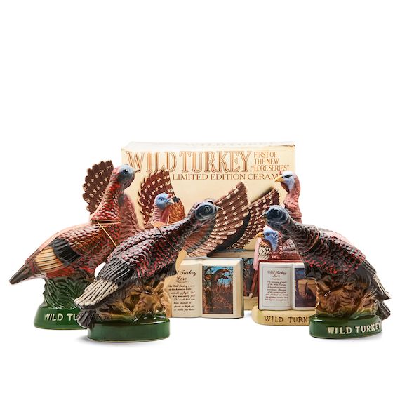 Bonhams Skinner : Wild Turkey Ceramic Decanters, 5 4/5qt bottles