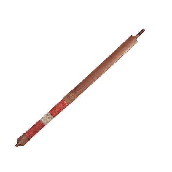 Bonhams Skinner : A Plains quill-wrapped pipe stem lg. 26 1/2 in.