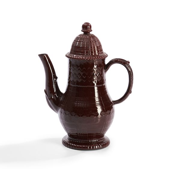 Bonhams Skinner : Staffordshire Glazed Redware Coffeepot and Cover ...