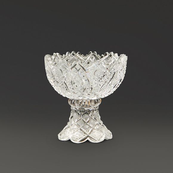 Bonhams Skinner : Brilliant-cut Crystal Miniature Bowl and Stand, late ...