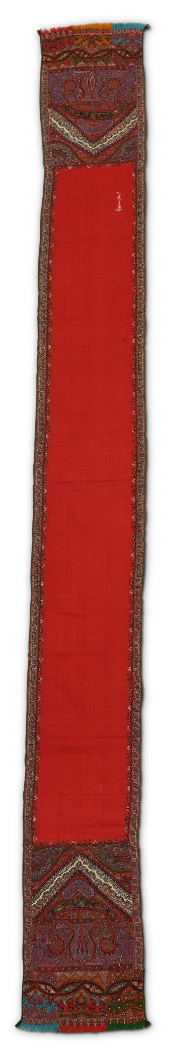 Bonhams Skinner : Kashmir Sash India 9 in. x 7 ft. 6 in.