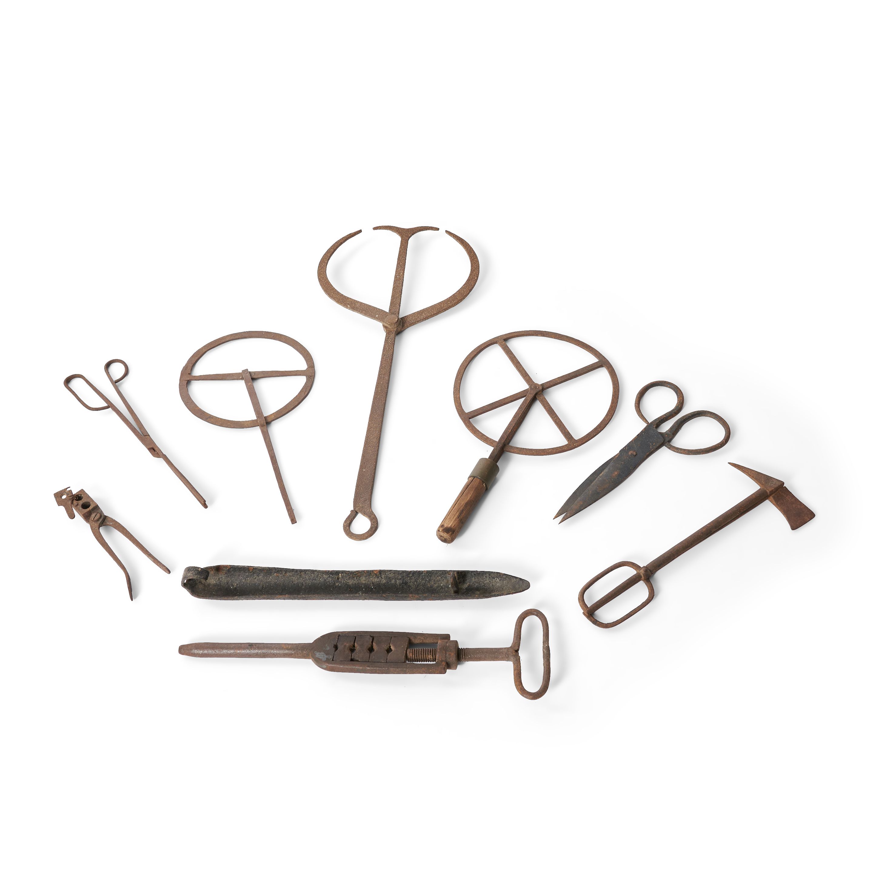 Bonhams Skinner : Nine Wrought Iron Tools