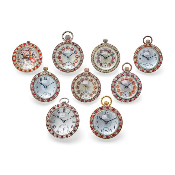 Bonhams : A GROUP OF NINE BALL CLOCKS