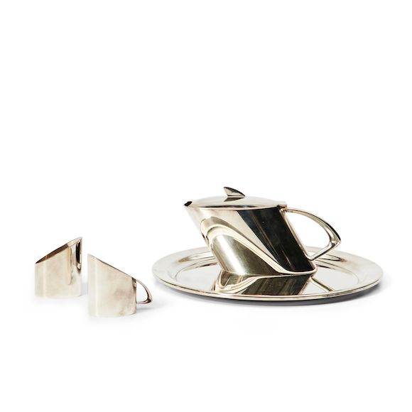Bonhams Skinner : Christoph Widmann Silver Plate Tea Set, Germany ...