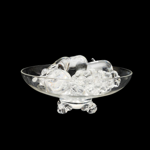 Bonhams Skinner Steuben Glass Footed Center Bowl And A Group Of