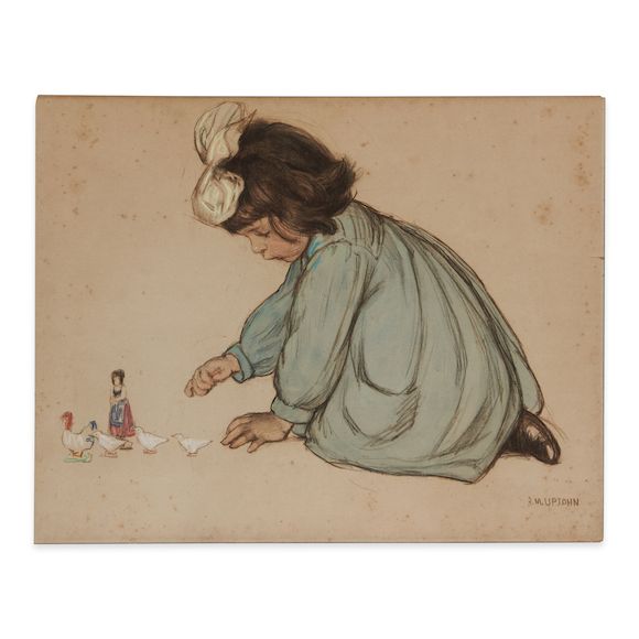 Bonhams Skinner : Anna Milo Upjohn (American, 1868-1951) Girl Playing ...
