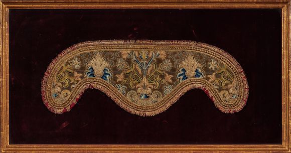 Bonhams Skinner : Two Framed European 18th Century Embroidered Collars