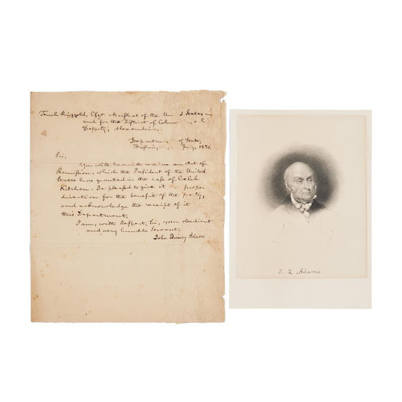 Bonhams Skinner Adams John Quincy 1767 1848 Letter Signed