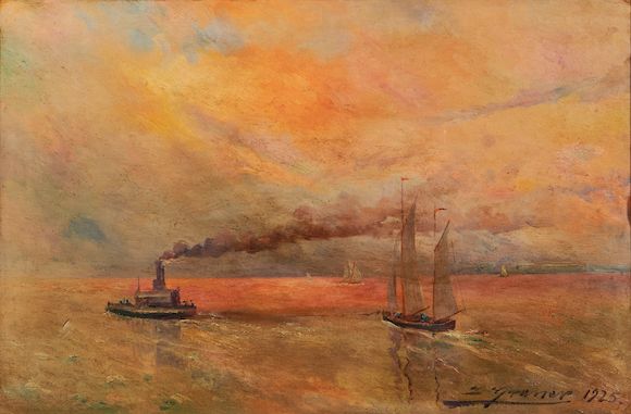 Bonhams Skinner : Luis Graner y Arrufi (Spanish, 1863-1929) Seascape ...