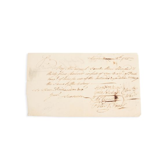 Bonhams Skinner : Hopkins, Stephen (1707-1785), Document Signed