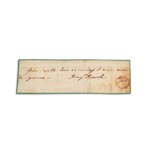 Bonhams Skinner : Rush, Benjamin (1745-1813), Autograph