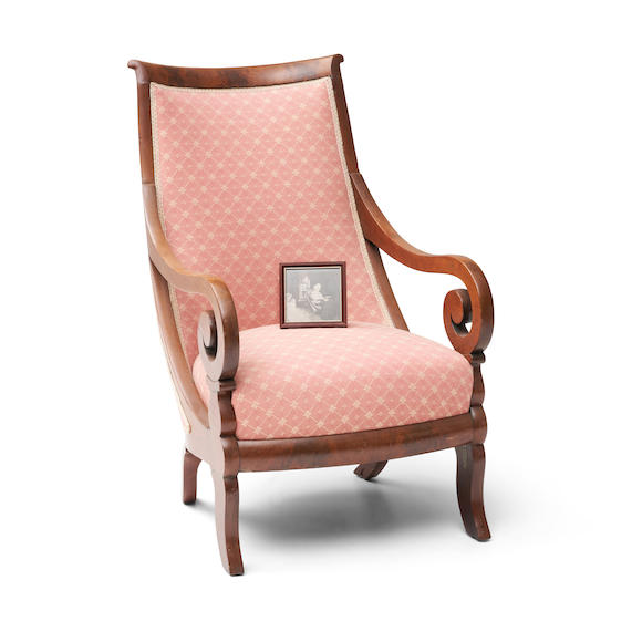 Bonhams Skinner Empire Mahogany Upholstered Arm Chair