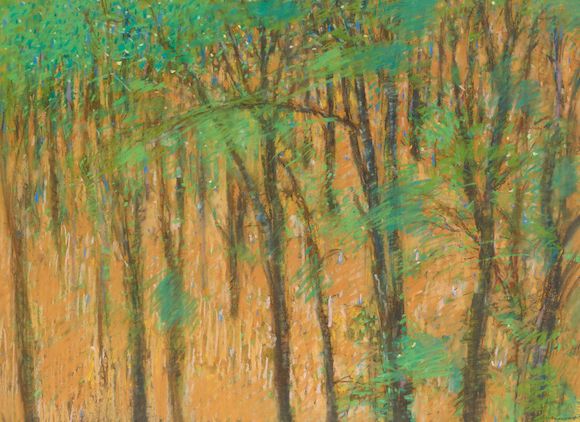 Bonhams : Arthur Okamura (1932-2009) Woods on Slope sight 18 x 24 in ...