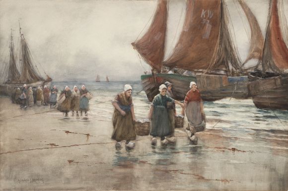 Bonhams : Melbourne H. Hardwick (1857-1916) Carrying Baskets on the ...