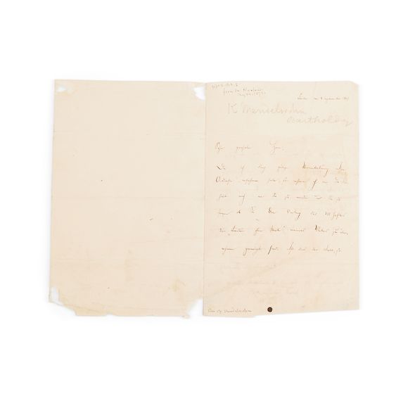 Bonhams Skinner : Mendelssohn Bartholdy, Karl (1838-1897), Autograph ...