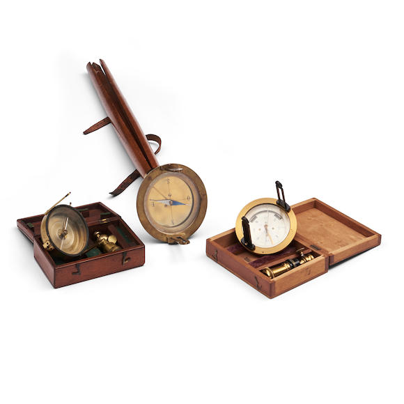 Bonhams Skinner Three Pocket Or Railroad Surveyors Compasses