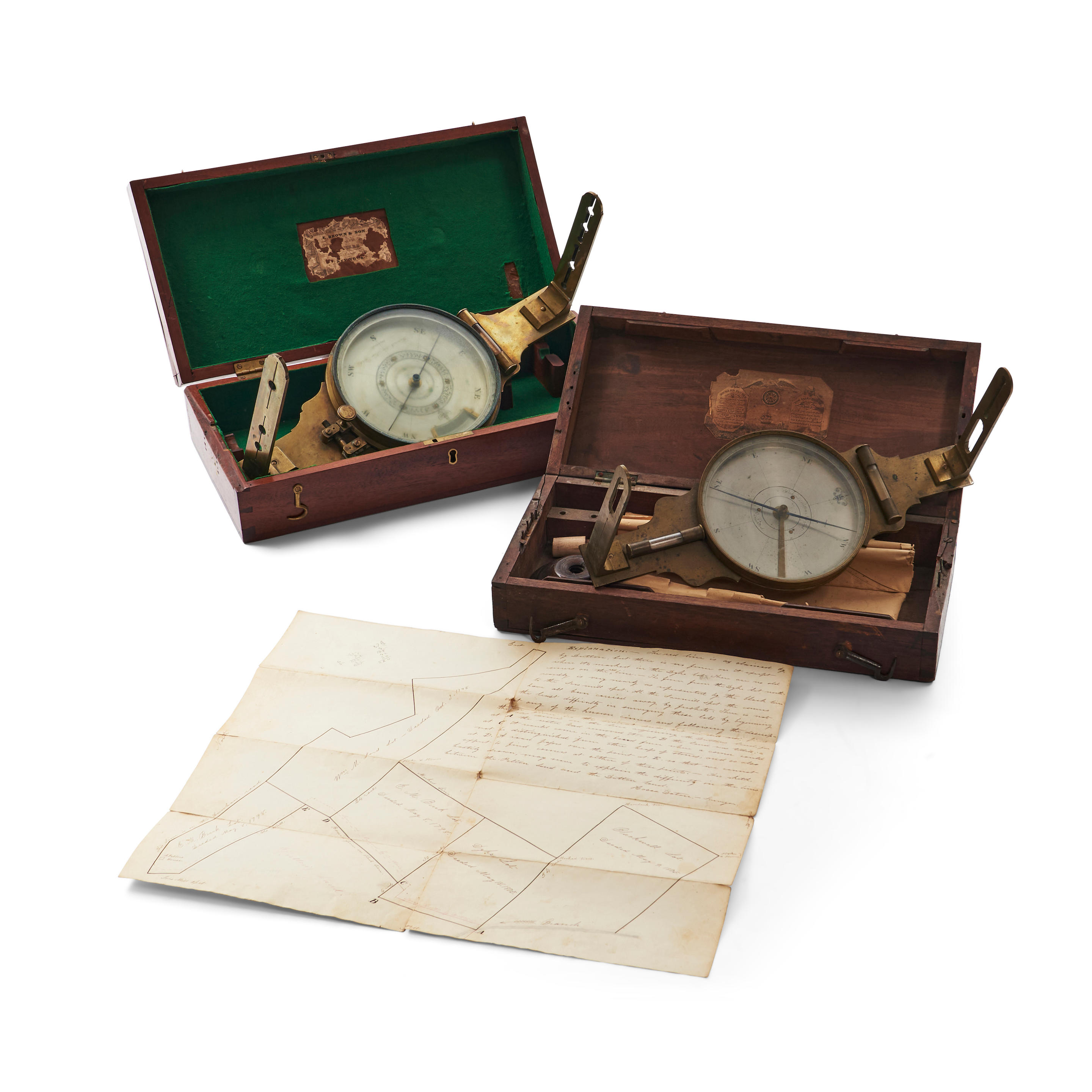 Bonhams Skinner Two New York Surveyors Compasses 19th Century