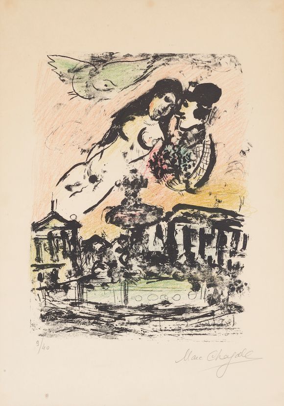 Bonhams : Marc Chagall (1887-1985); Le Ciel des Amoureux, from The ...