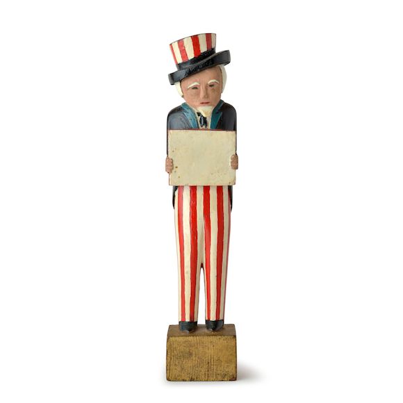 Bonhams Skinner : CARVED POLYCHROME FIGURE OF UNCLE SAM United States ...