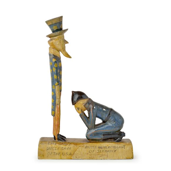Bonhams Skinner : Kaiser Wilhelm Surrendering to Uncle Sam, attributed ...