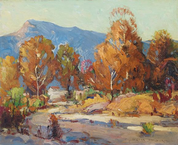 Bonhams : Oliver Milburn (1883-1932) California Autumn Landscape 17 1/2 ...
