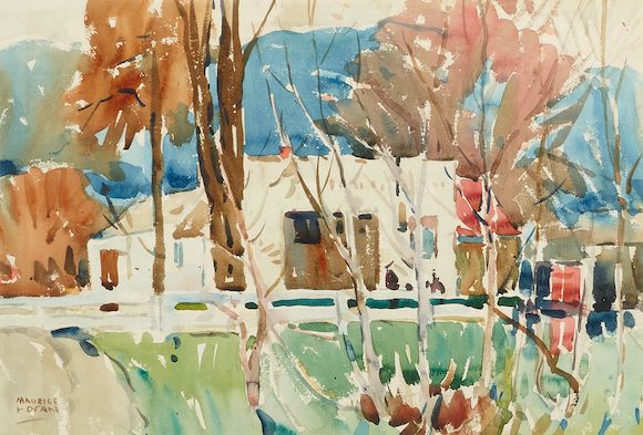 Bonhams : Maurice Logan (1886-1977) House Through the Trees sight 12 1/ ...