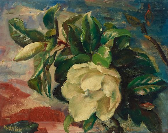 Bonhams : Ejnar Hansen (1884-1965) Magnolias 16 x 20 in. framed 22 x 26 in.