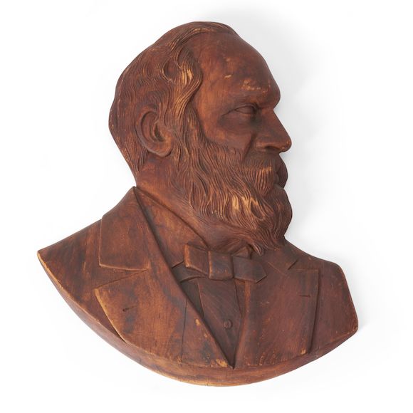 Bonhams Skinner : Carved Portrait of James A. Garfield, William L ...