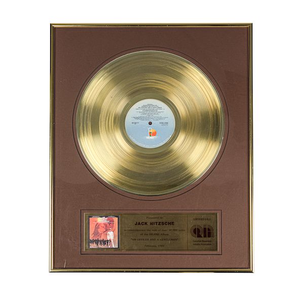 Bonhams : A CANADIAN GOLD RECORD PRESENTED TO ARRANGER, PRODUCER, AND ...