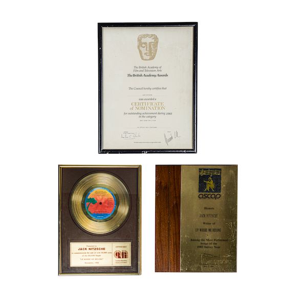 Bonhams : A CANADIAN GOLD RECORD, ASCAP AWARD, AND BAFTA® NOMINATION ...