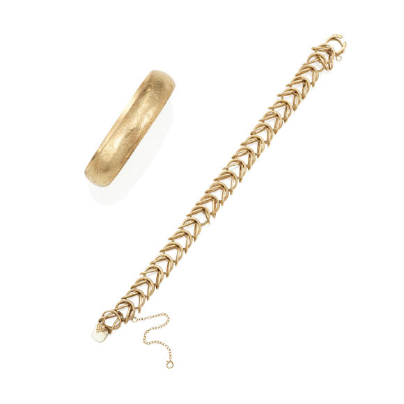 Bonhams Two Gold Bracelets