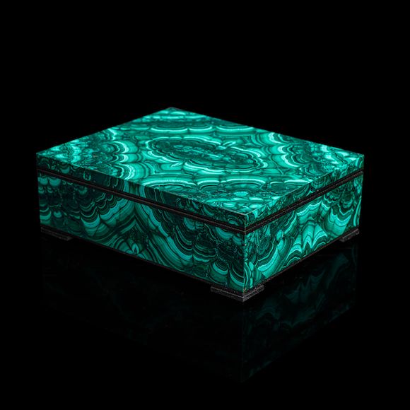 Bonhams : Rectangular Malachite Box