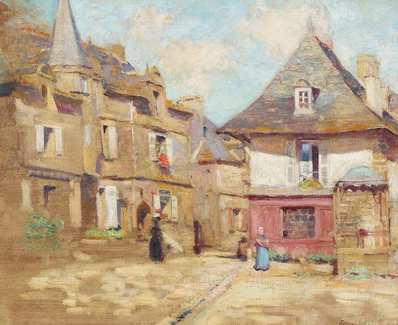 Bonhams : Alson Skinner Clark (1876-1949) French Village Scene 15 x 18 ...