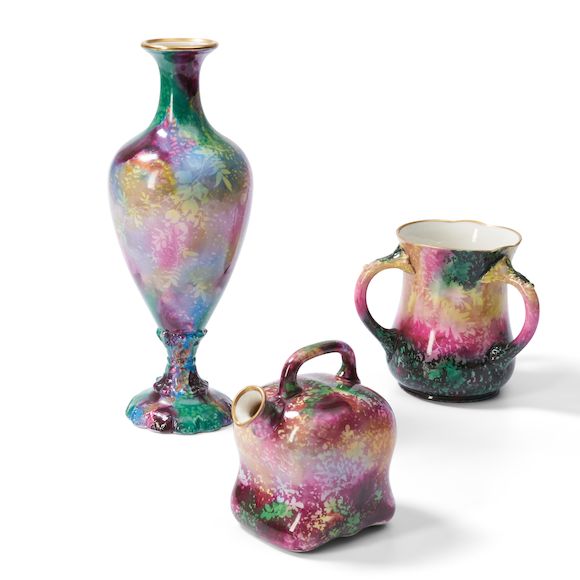 Bonhams Skinner : Three Sponge Decorated Lenox Items