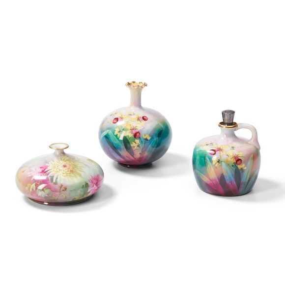 Bonhams Skinner : Three Floral Decorated Lenox Items