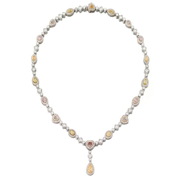 Bonhams : MICHAEL BEAUDRY A COLORED DIAMOND NECKLACE