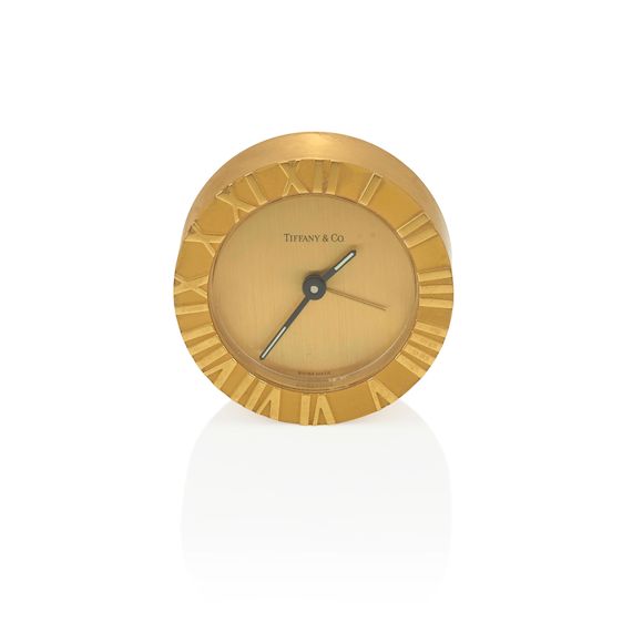Bonhams : TIFFANY & CO. A GOLD-PLATED CLOCK