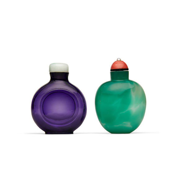 Bonhams Two Glass Imitation Snuff Bottles 1730 1820 2