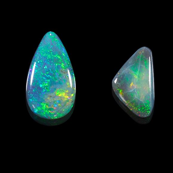 Bonhams : Two Black Opals