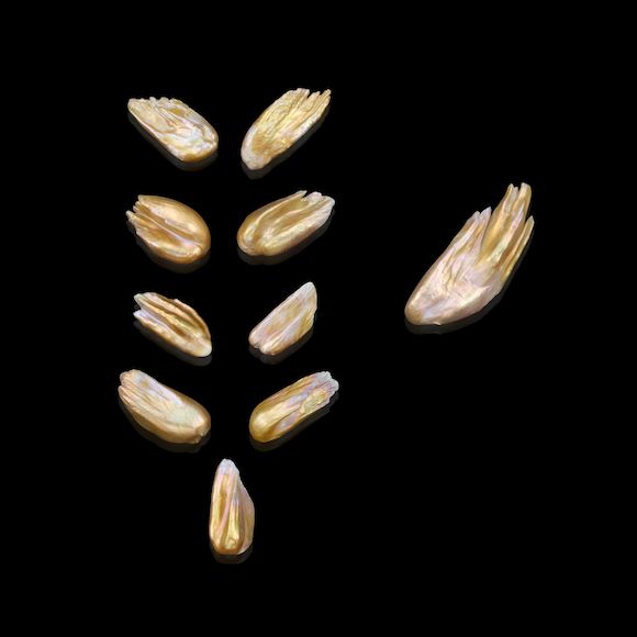 Bonhams : Ten Golden Freshwater "Wing" Pearls