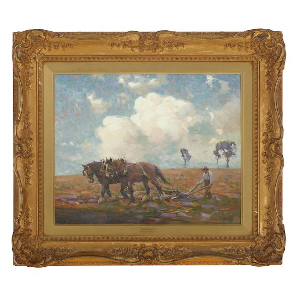 Bonhams : Fred Hall (British, 1860-1948) The plough 13 x 16in (33.1 x ...