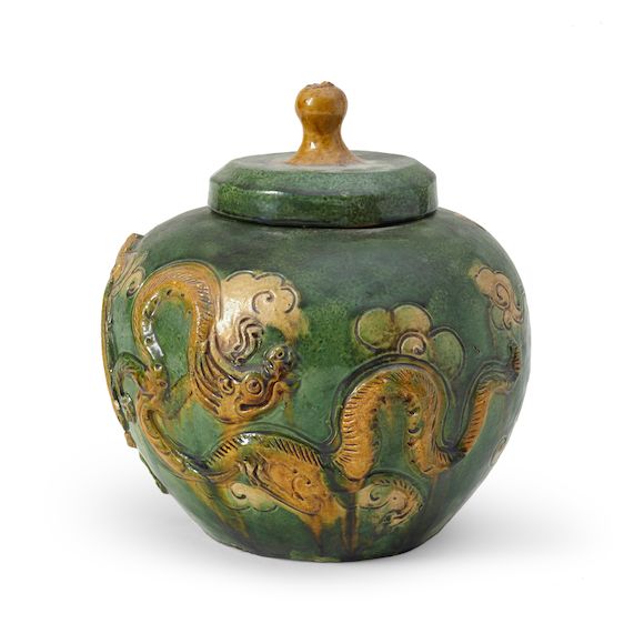 Bonhams Skinner : Sancai-glazed Burial Jar and Cover