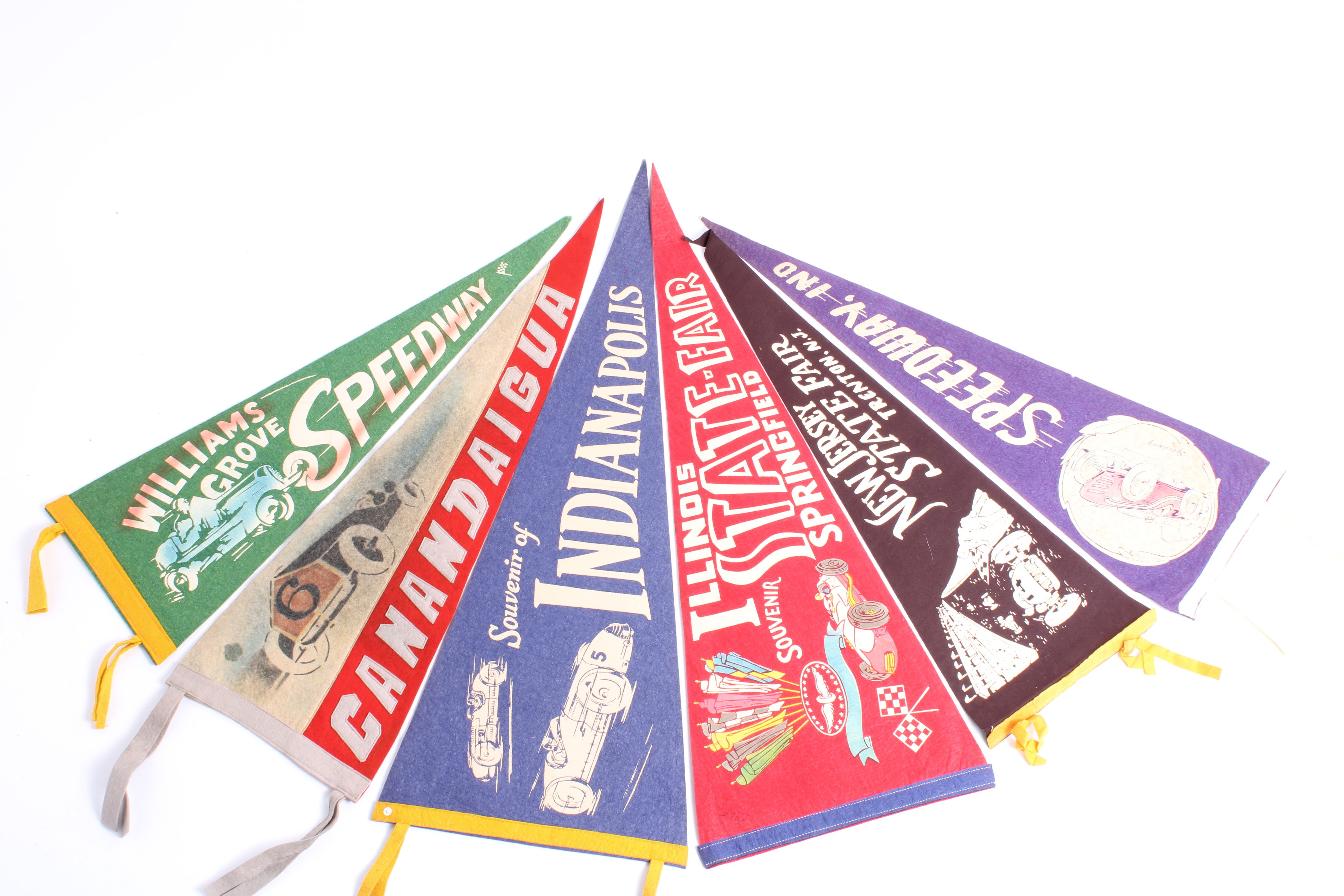 Bonhams Cars : Six Speedway and motor racing felt pennants, (6)