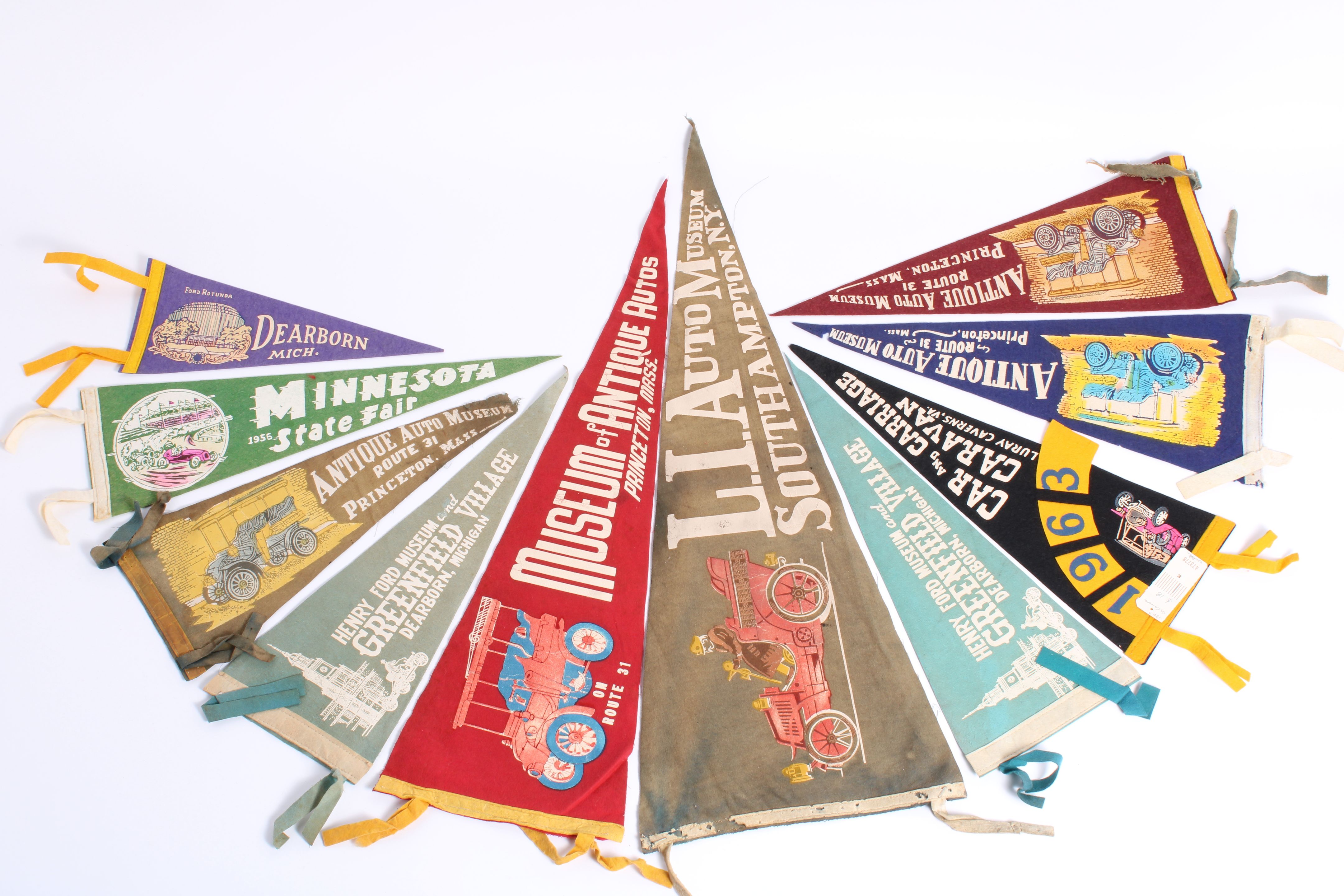 Bonhams Cars : Ten Motor Museum felt pennants, (10)