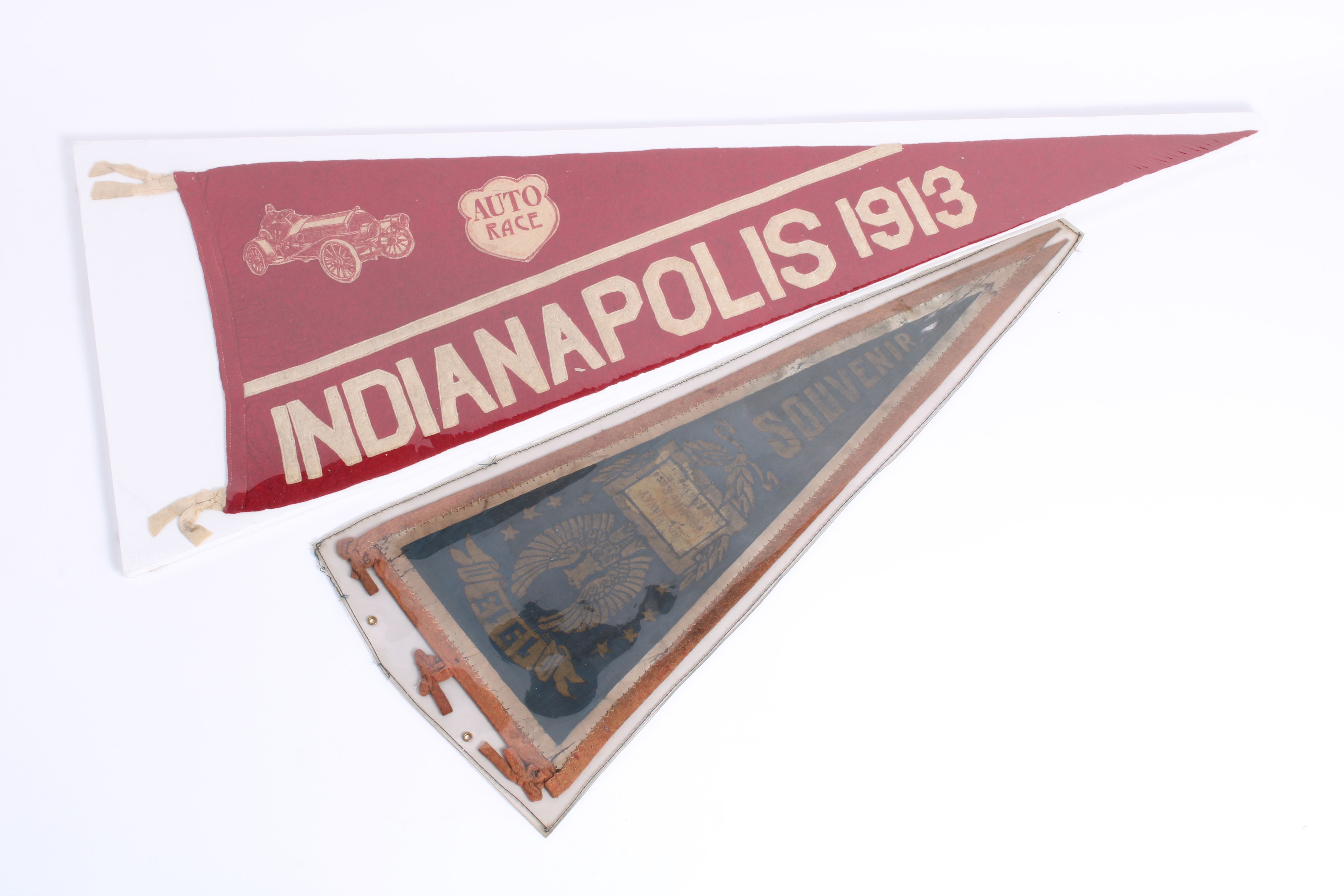 Bonhams Cars : A rare 1913 Indianapolis 500 pennant, (2)