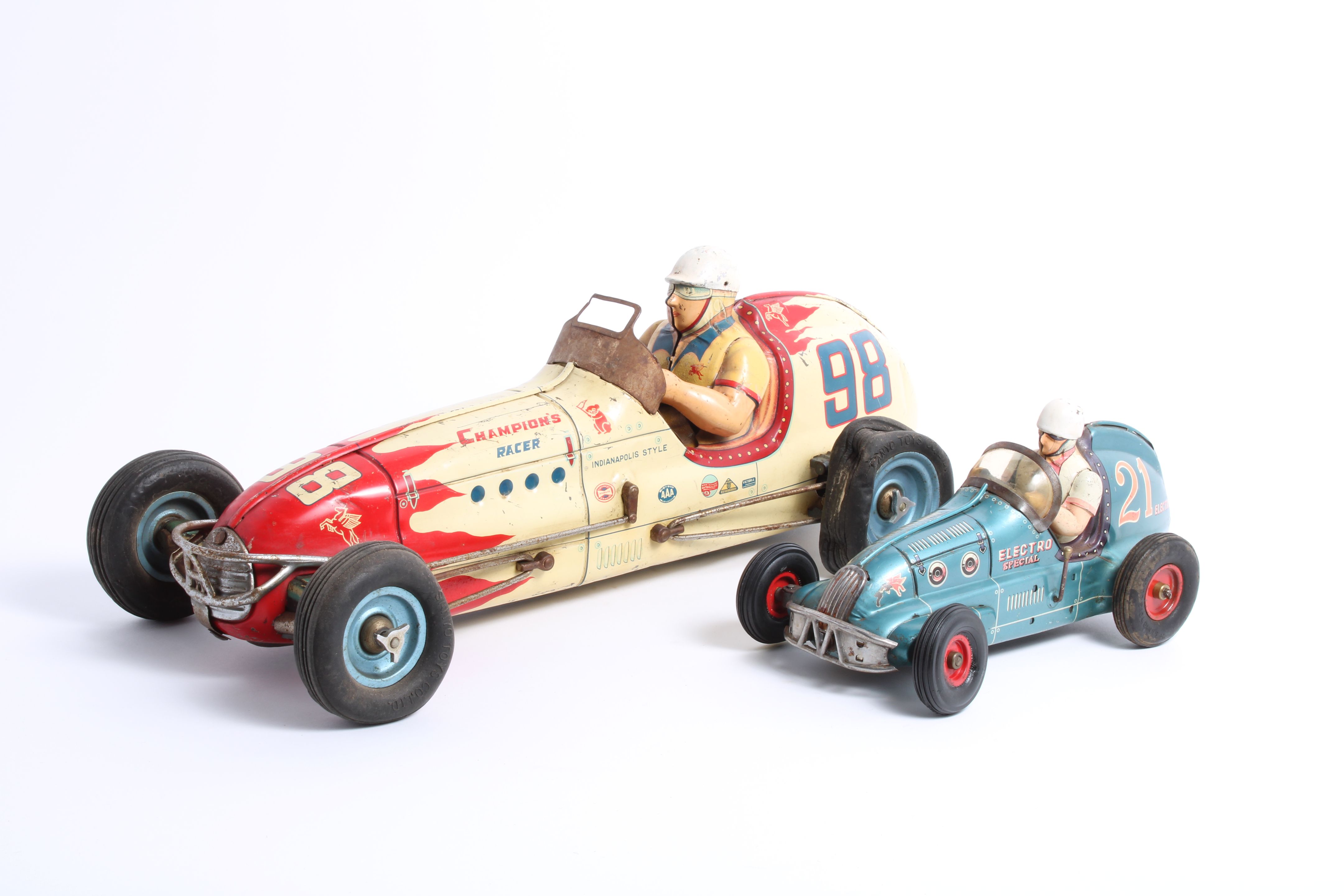 Bonhams Cars : Two tinplate clockwork Indianapolis style cars by ...