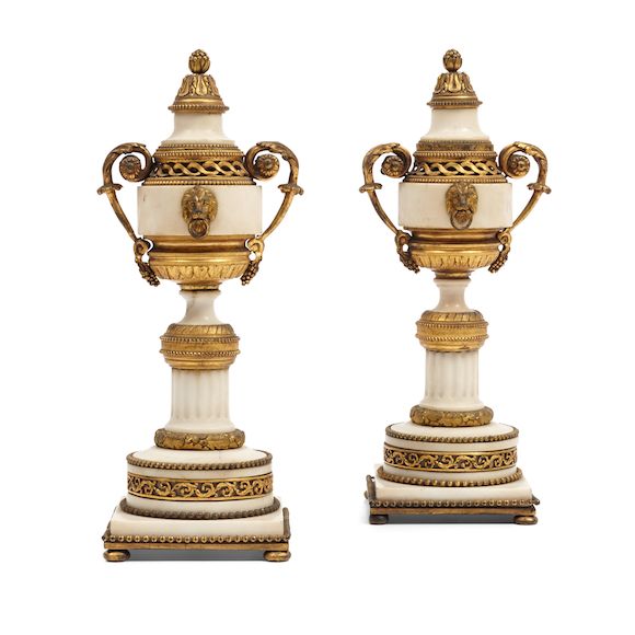 Bonhams Skinner : Pair of Louis XVI-style Gilt Bronze and Marble ...