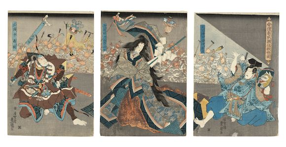 Bonhams : UTAGAWA KUNISADA (TOYOKUNI III, 1786-1864), SADAHIDE, AND ...